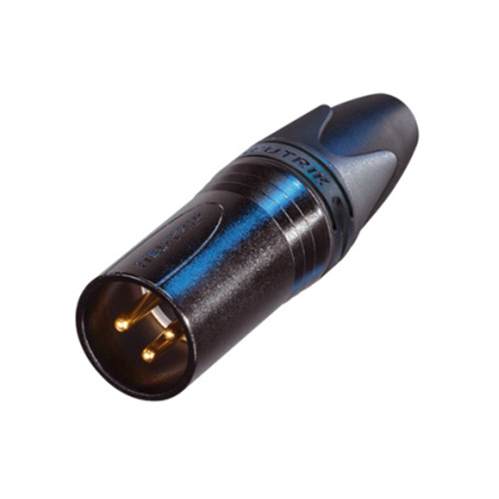 MALE 3-PIN LINE CONNECTOR BLACK/GOL | Neutrik - Amber Technology New ...